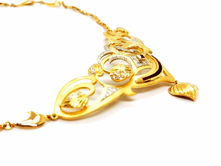 Chain Necklace Yellow Gold Diamond For Sale at 1stDibs