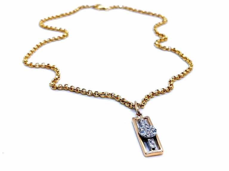 Chain Necklace Yellow Gold Diamond For Sale at 1stDibs