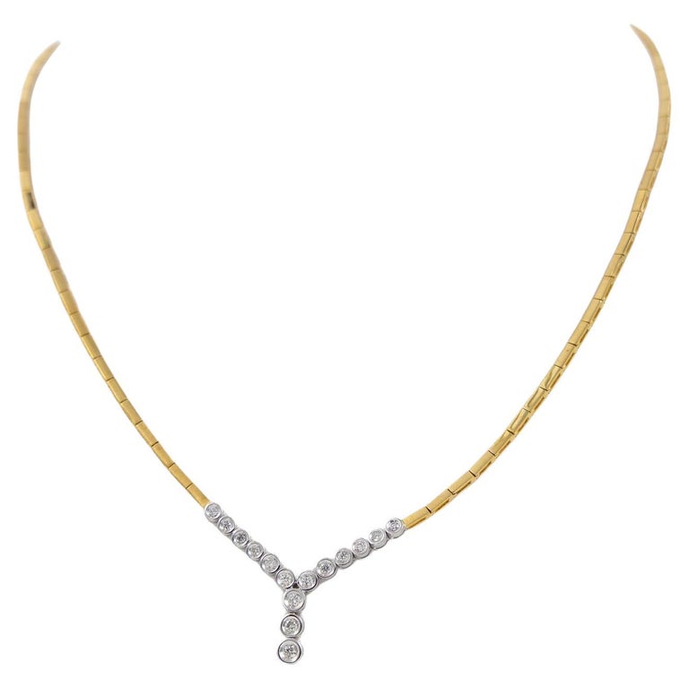 Chain Necklace Yellow GoldDiamond For Sale at 1stDibs