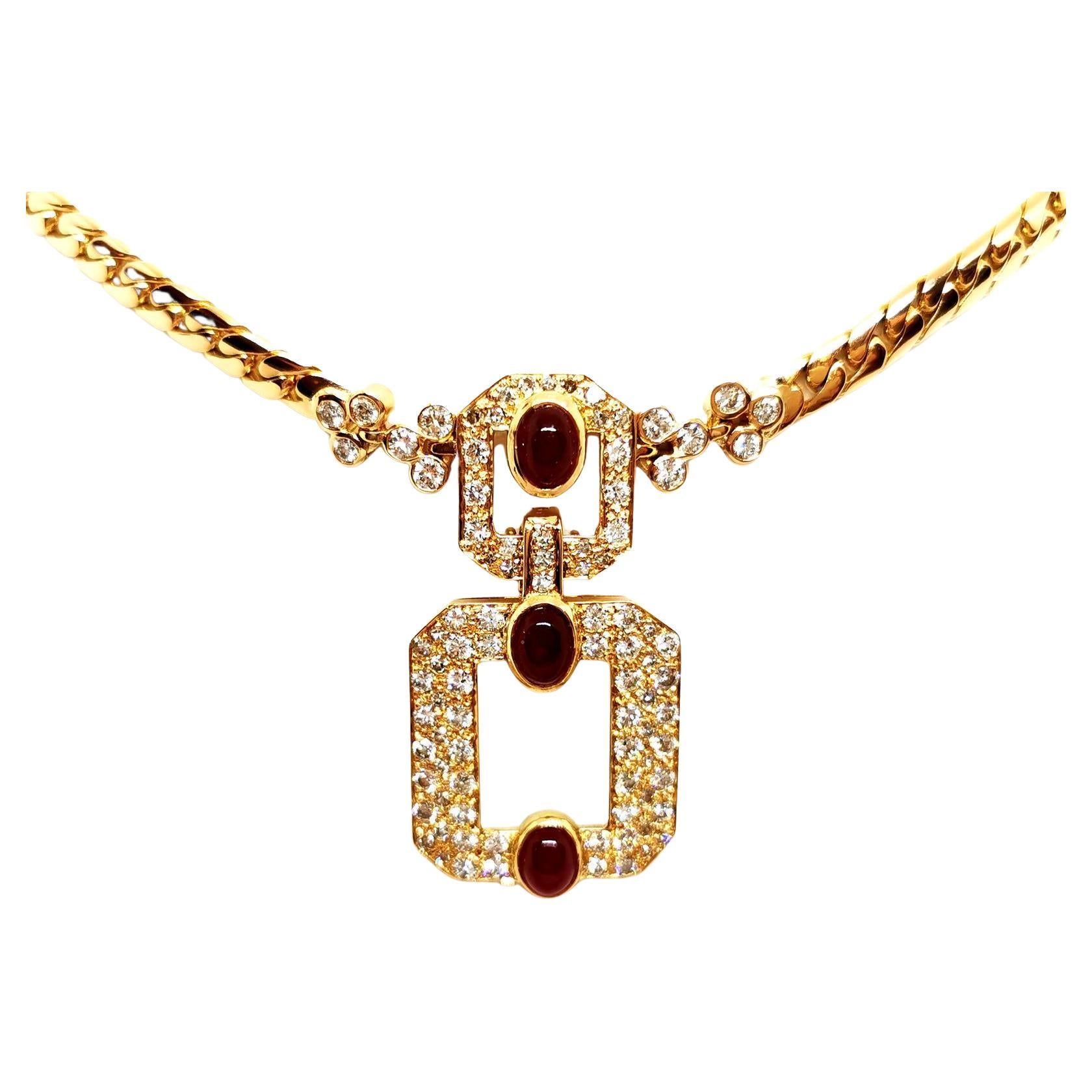 Chain Necklace Yellow Gold Ruby For Sale at 1stDibs
