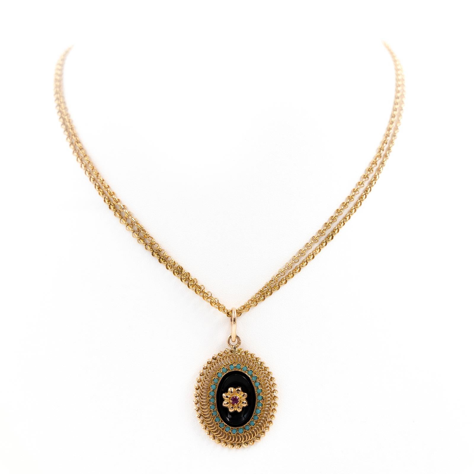 Chain Necklace Yellow Gold Ruby For Sale at 1stDibs