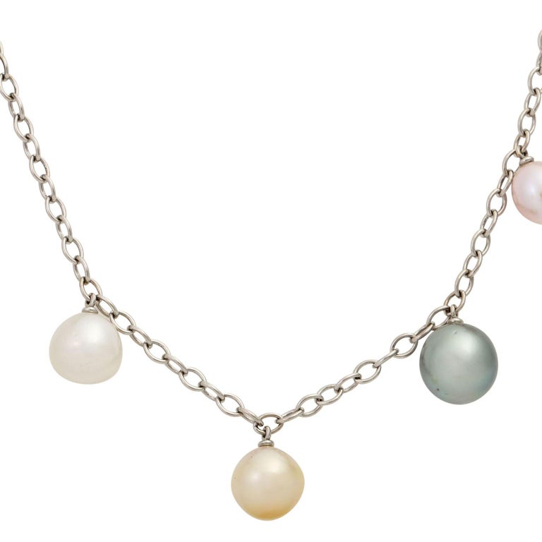 Chain with 7 Individual South Sea and Tahitian Pearls For Sale at 1stDibs