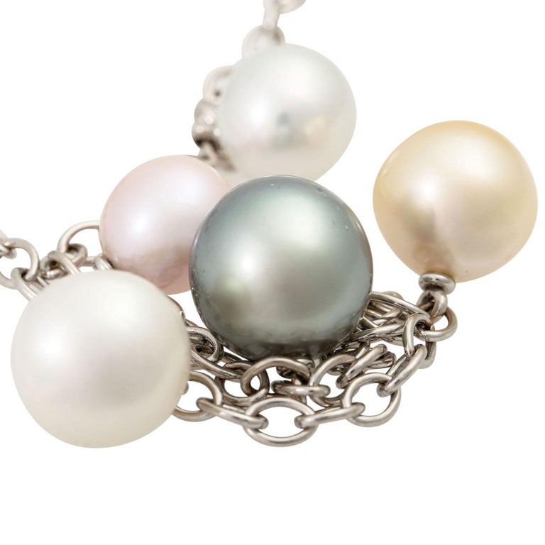 Chain with 7 Individual South Sea and Tahitian Pearls For Sale at 1stDibs