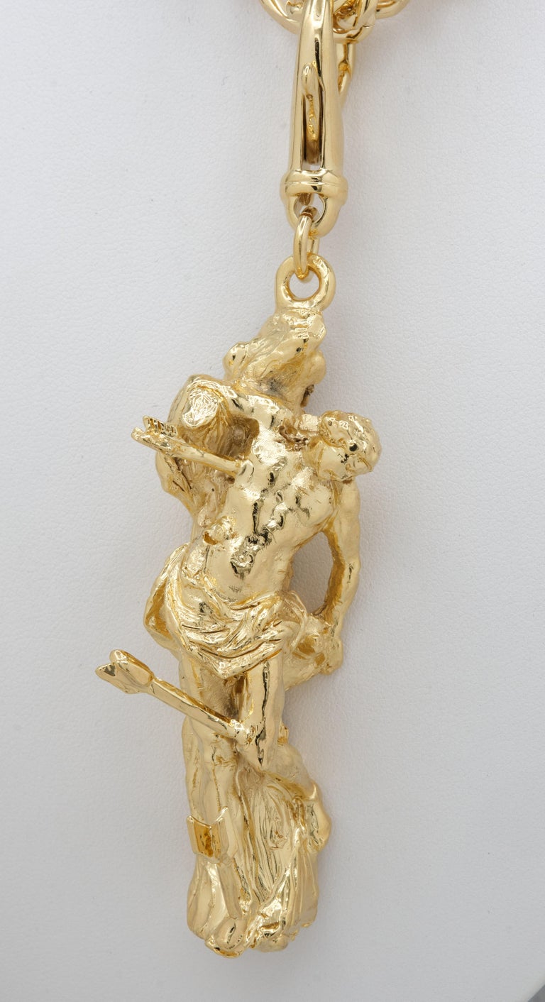 Chain with Big Pendant "Saint Sebastian the Martyr" For Sale at 1stDibs
