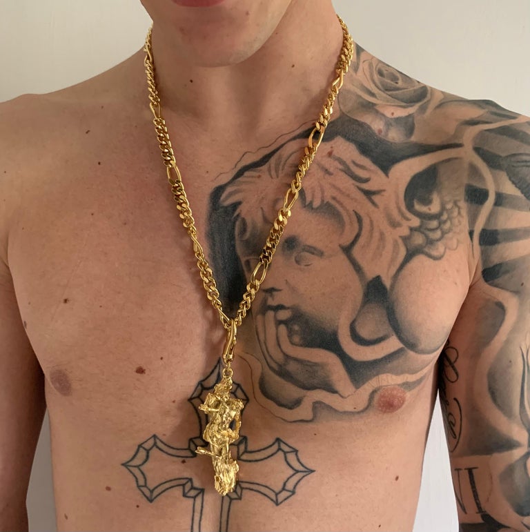 Silver chain with Big Pendant "Saint Sebastian the Martyr" For Sale at ...