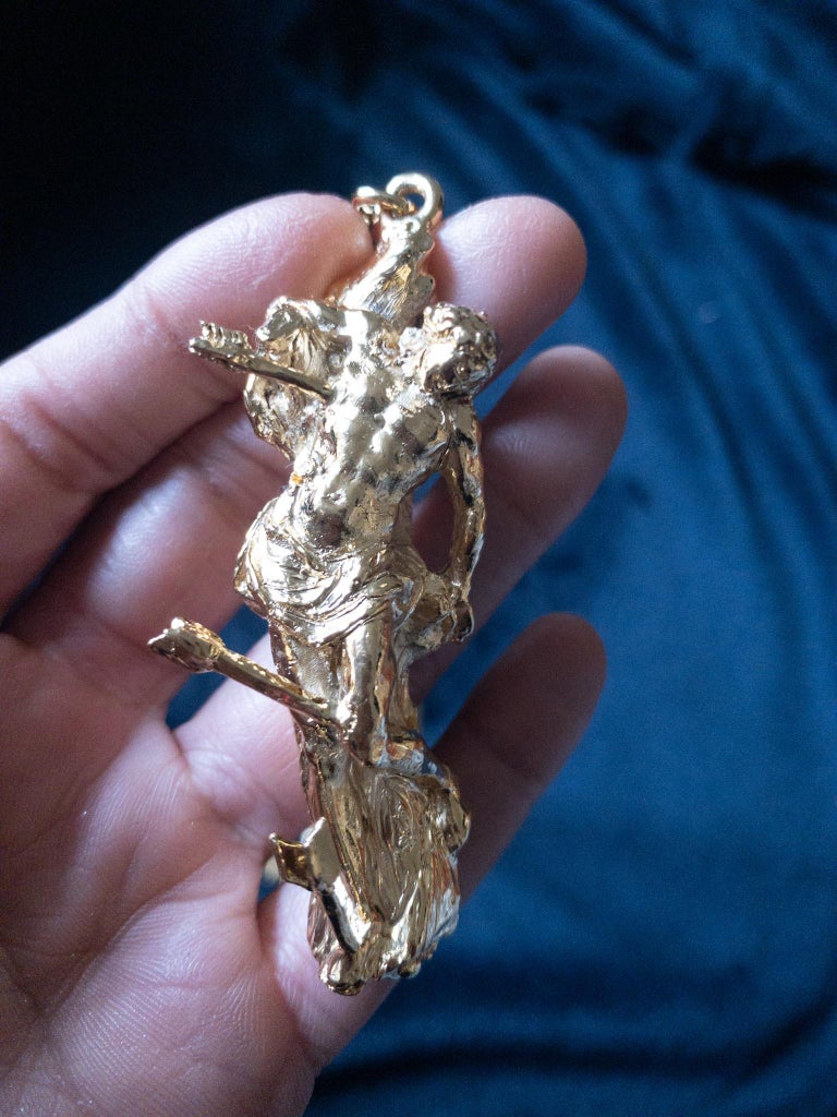 Chain with Big Pendant "Saint Sebastian the Martyr" For Sale at 1stDibs