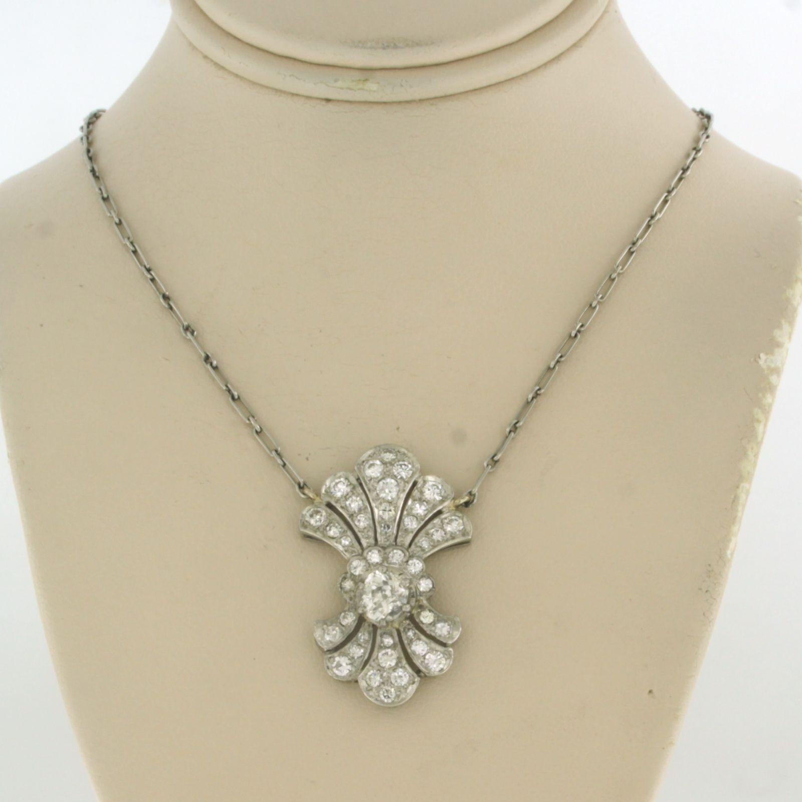 Chain with diamonds 18k white gold and platinum For Sale at 1stDibs