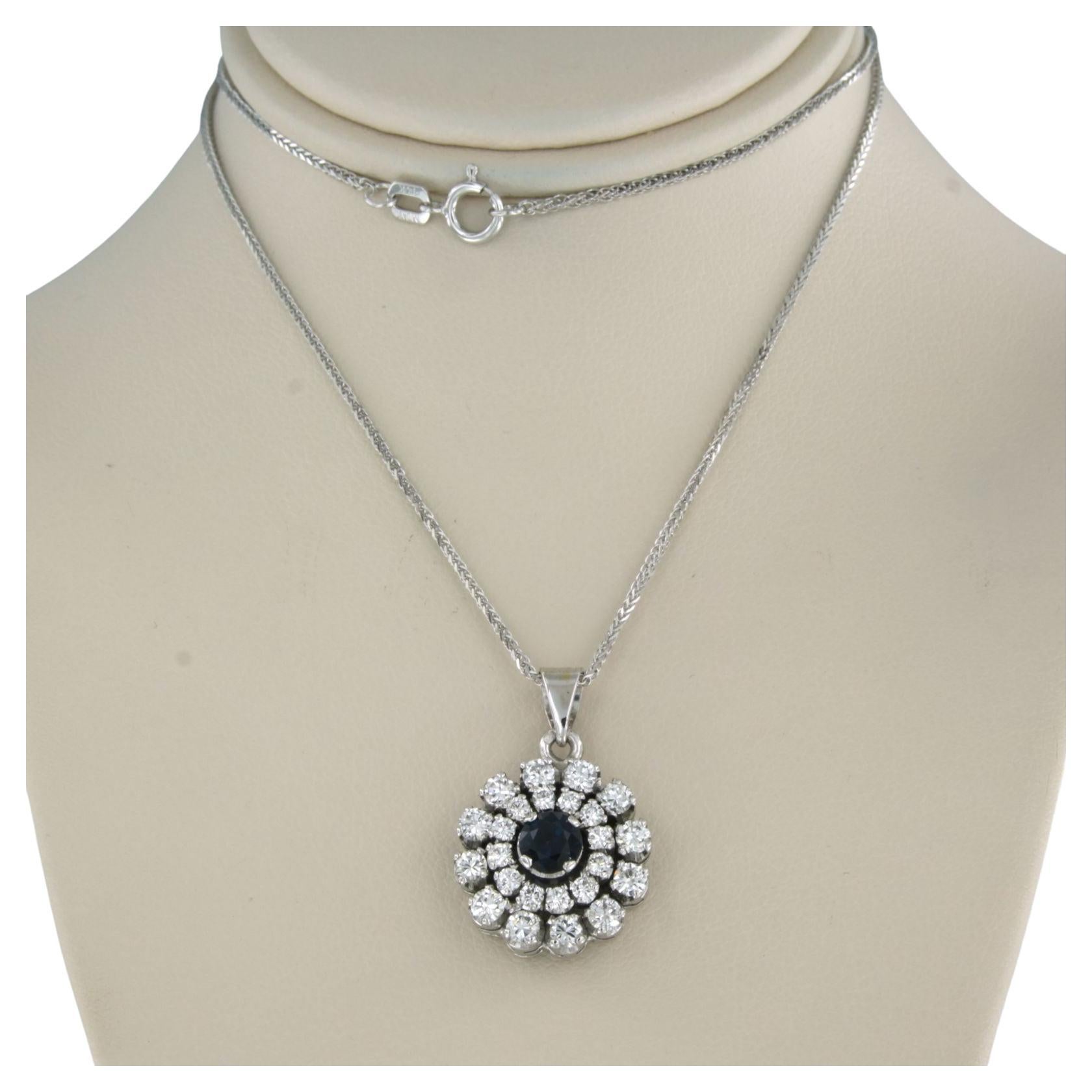 chain and pendant set with diamonds 14k and 18k white gold For Sale at ...