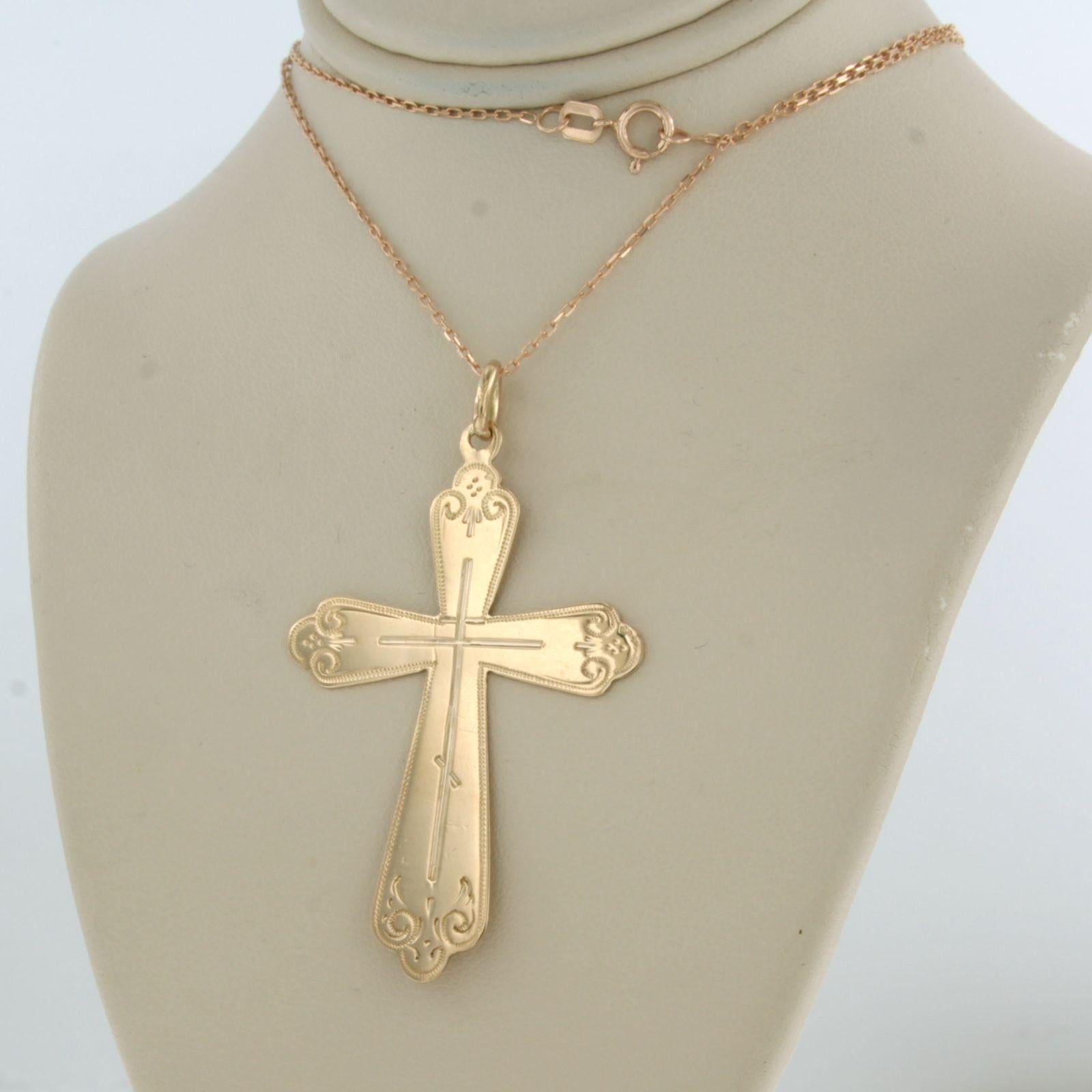 Chain with Retro pendant 14k pink gold For Sale at 1stDibs