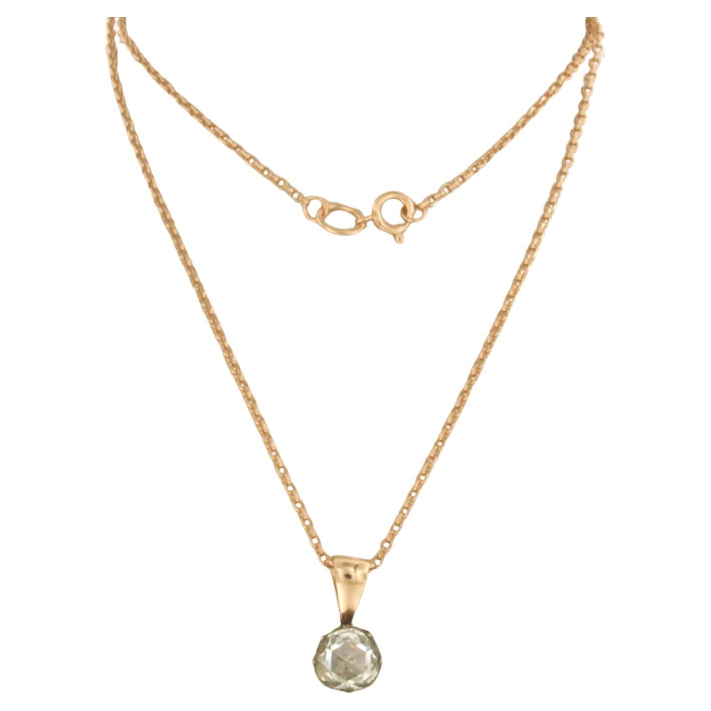 Chain and Pendant set with Sapphire and Diamonds 14k pink gold For Sale ...
