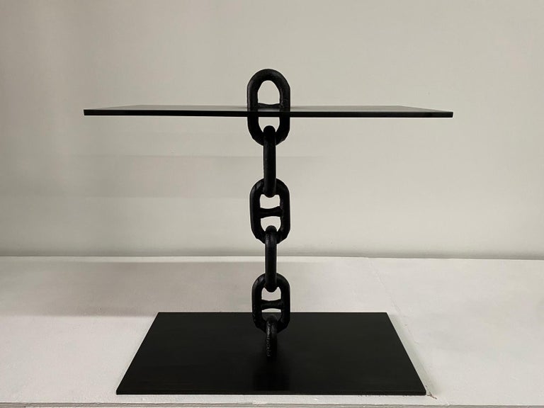 Chaine d’Ancre Style / Chain-Link Iron Console Table For Sale at 1stDibs