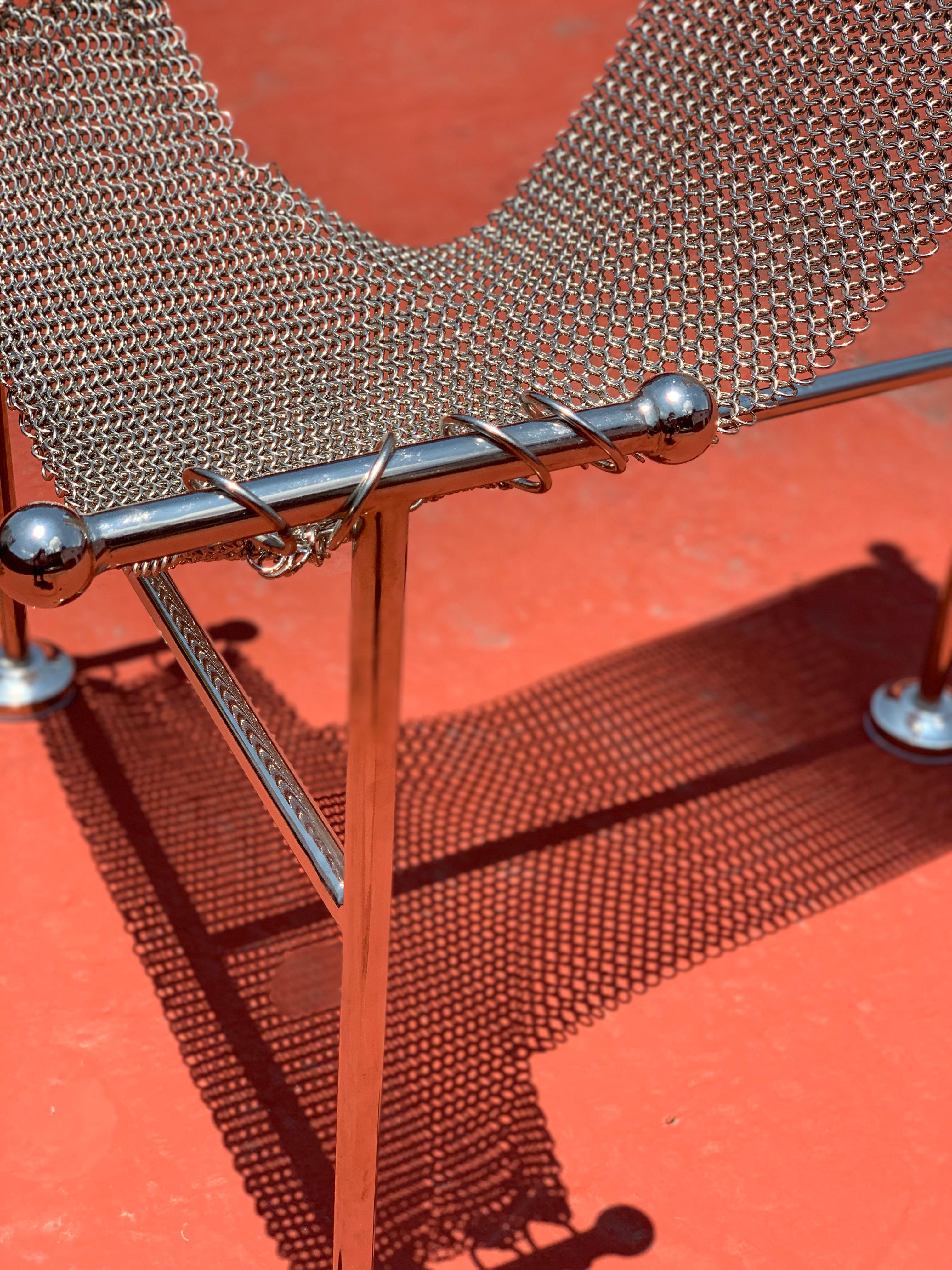 Chainmail Sculptural Chair, Nickel Plated Steel Finish, Hand Linked ...
