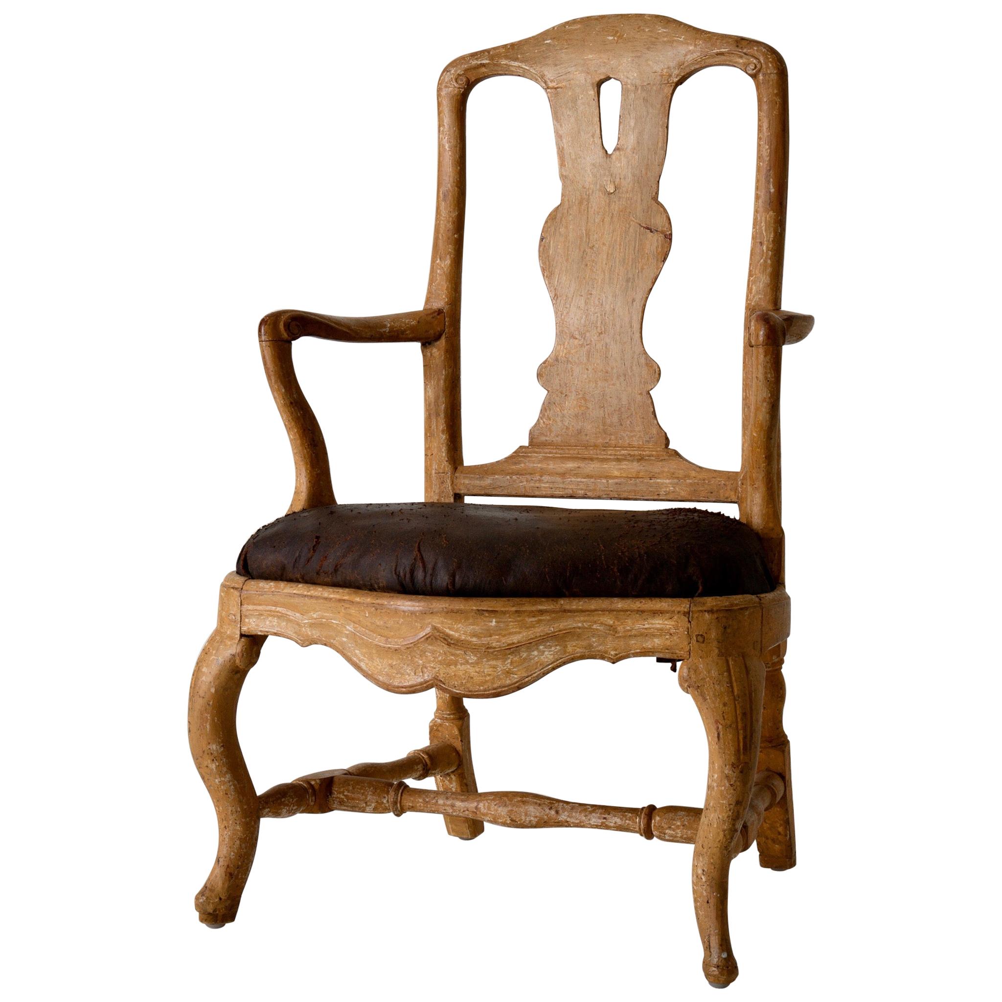 Chair Armchair Swedish Rococo Period 18th Century Yellow Sweden For ...