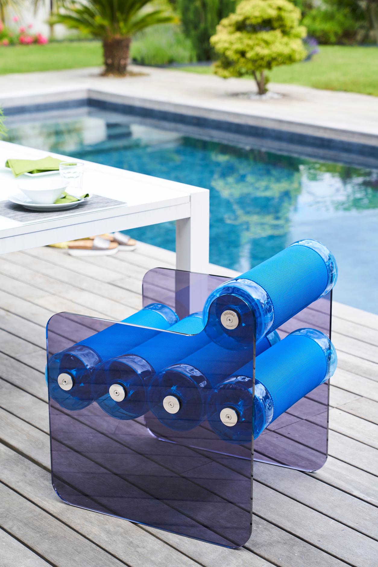 Chair MW04 blue - Made to measure - Sides in PMMA - Handmade in France ...