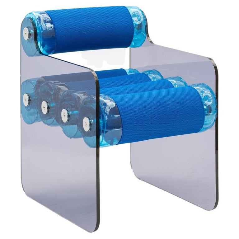 Chair MW04 blue - Made to measure - Sides in PMMA, Made in France - In ...