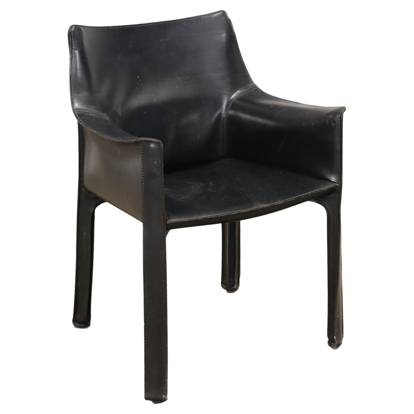 Chair Cab 413 Cassina Leather Italy 1980s at 1stDibs