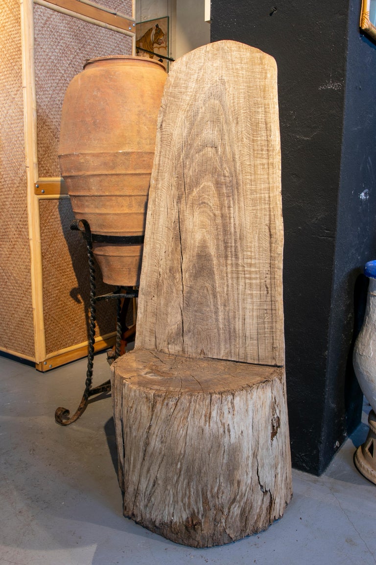 Chair Hand-Carved from Wood in a Single Block at 1stDibs