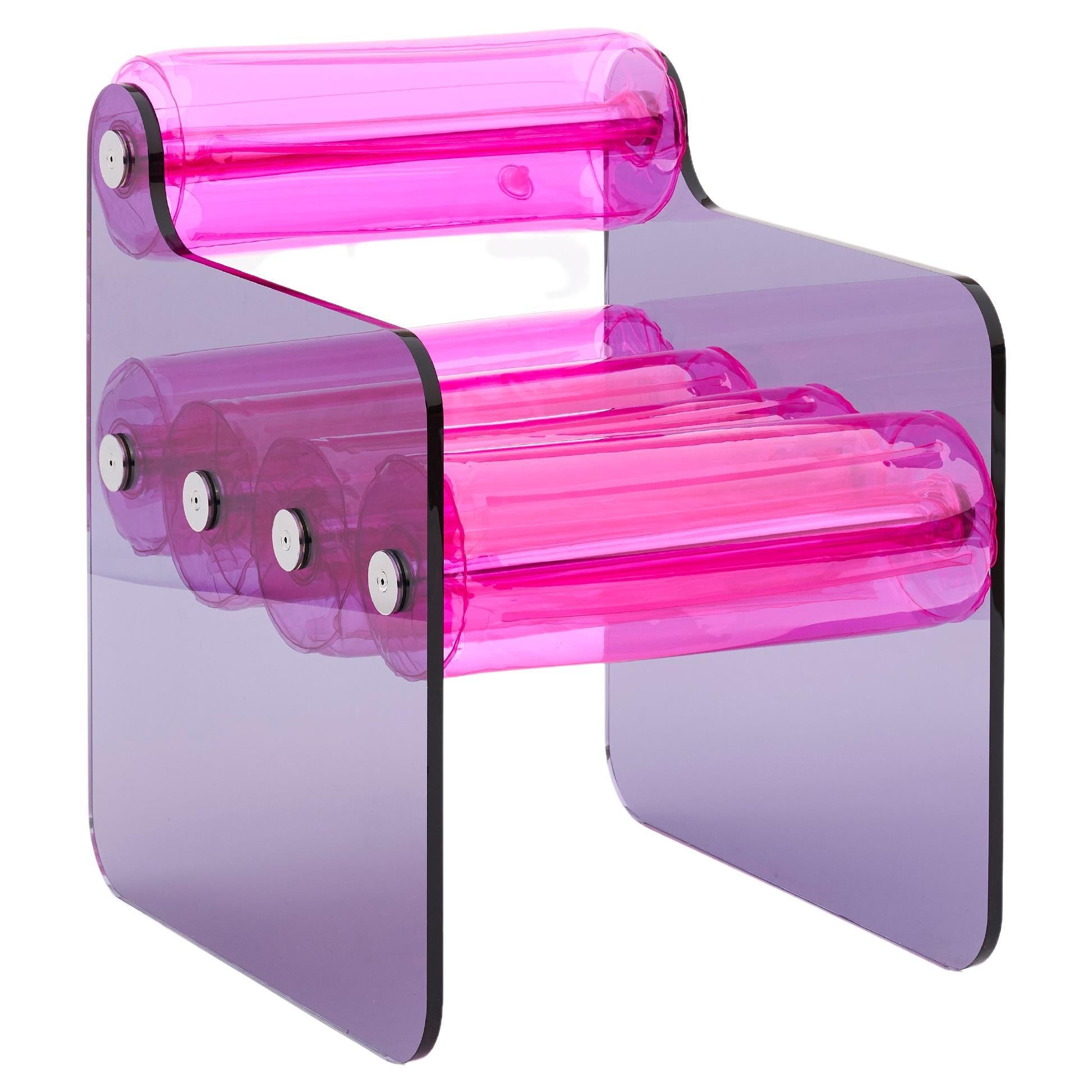 Chair MW04 Pink and Grey - Made to measure - Sides in PMMA - Handmade ...