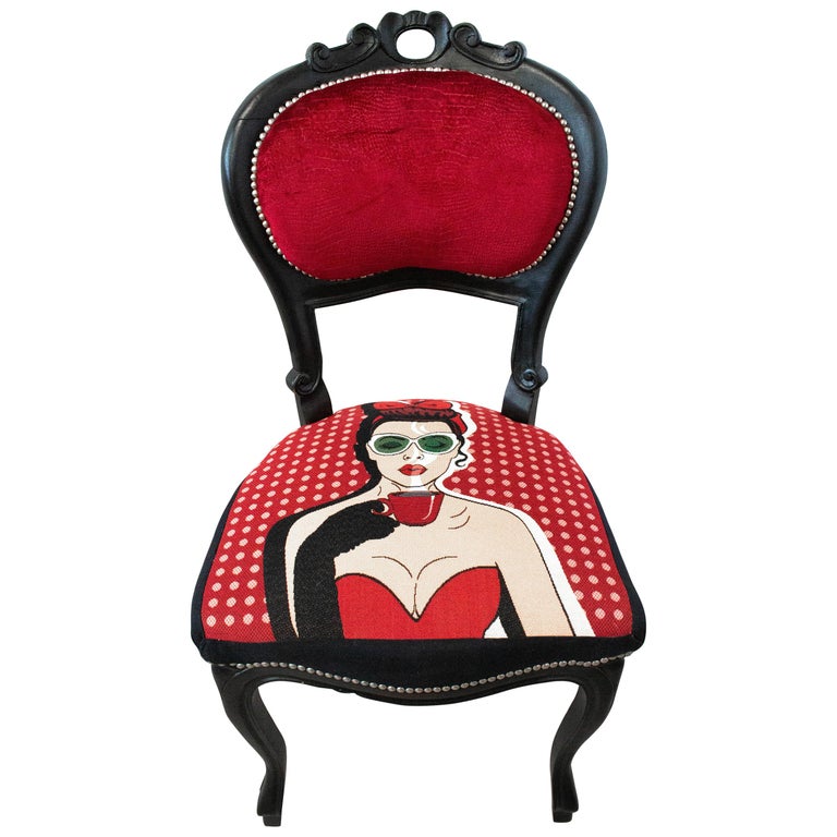 Chair Pin Up Napoleon III French Upholstered Late 19th Century For Sale ...