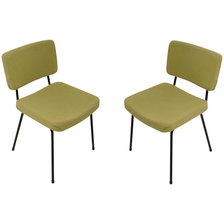 Chairs by André Simard for Airborne, in Metal and Fabric, France 1950 ...