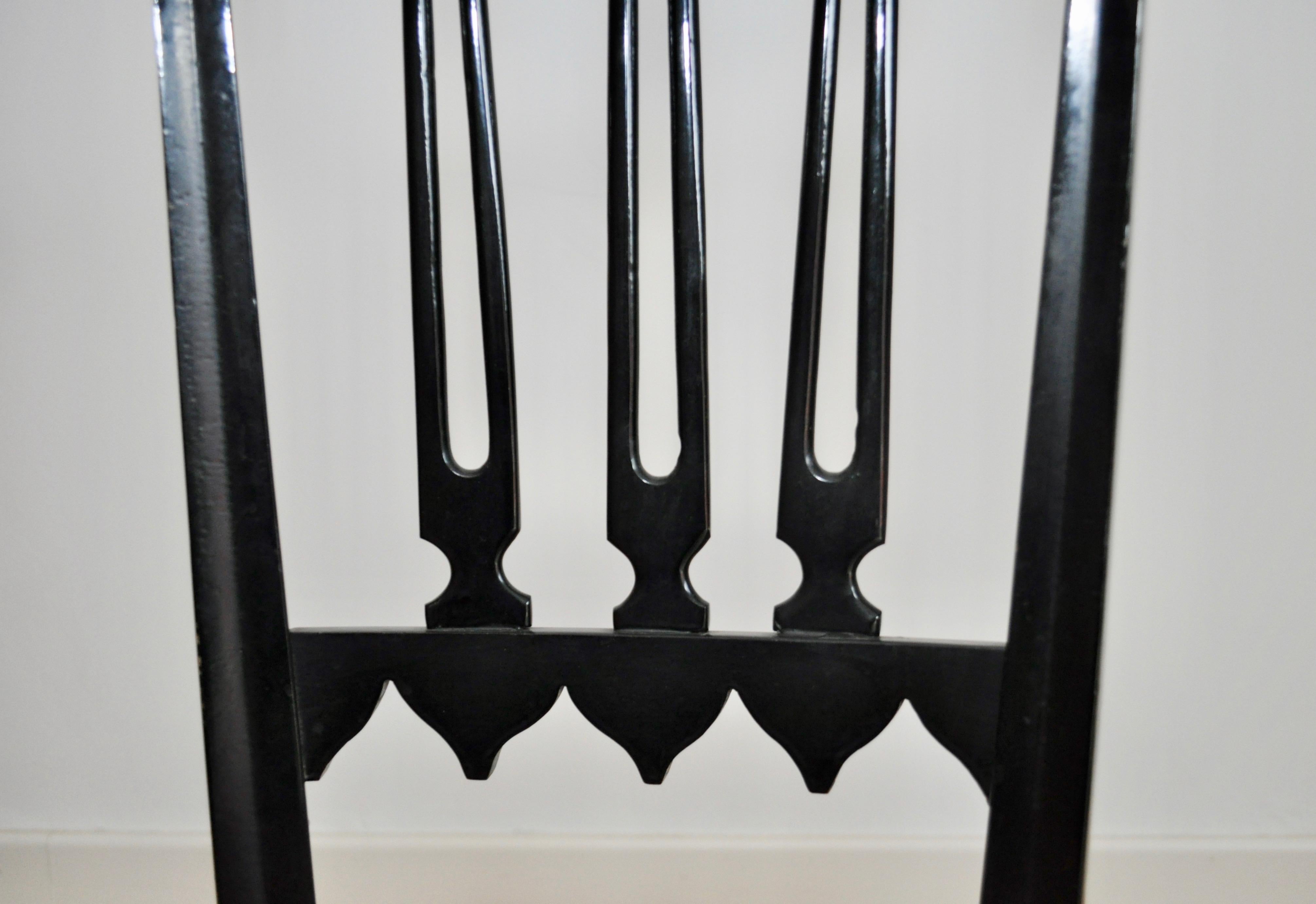 Chairs, Maple Lucid Dark Brown Wood, Fabric Seat, by Gio Ponti, Italy ...