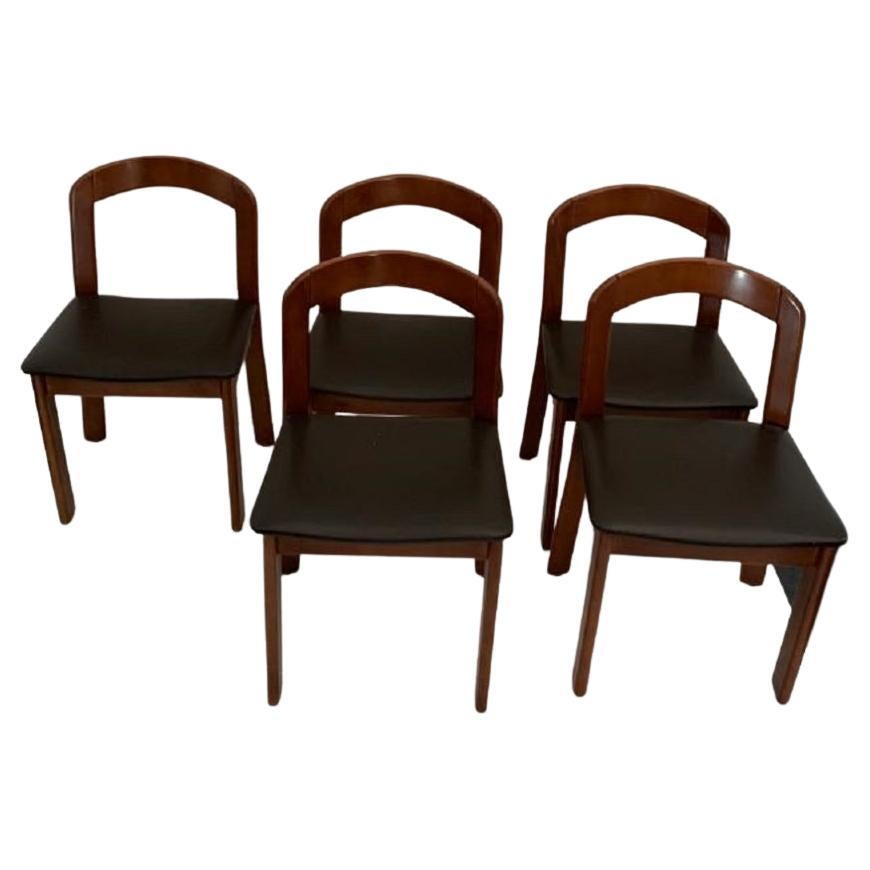 Chairs Session in Black Like, 1970s, Set of 5 For Sale at 1stDibs