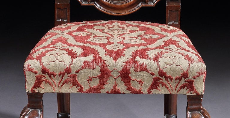 Chairs Set of Six Daniel Marot Walnut Pierced Carving High Backs 51.5 ...