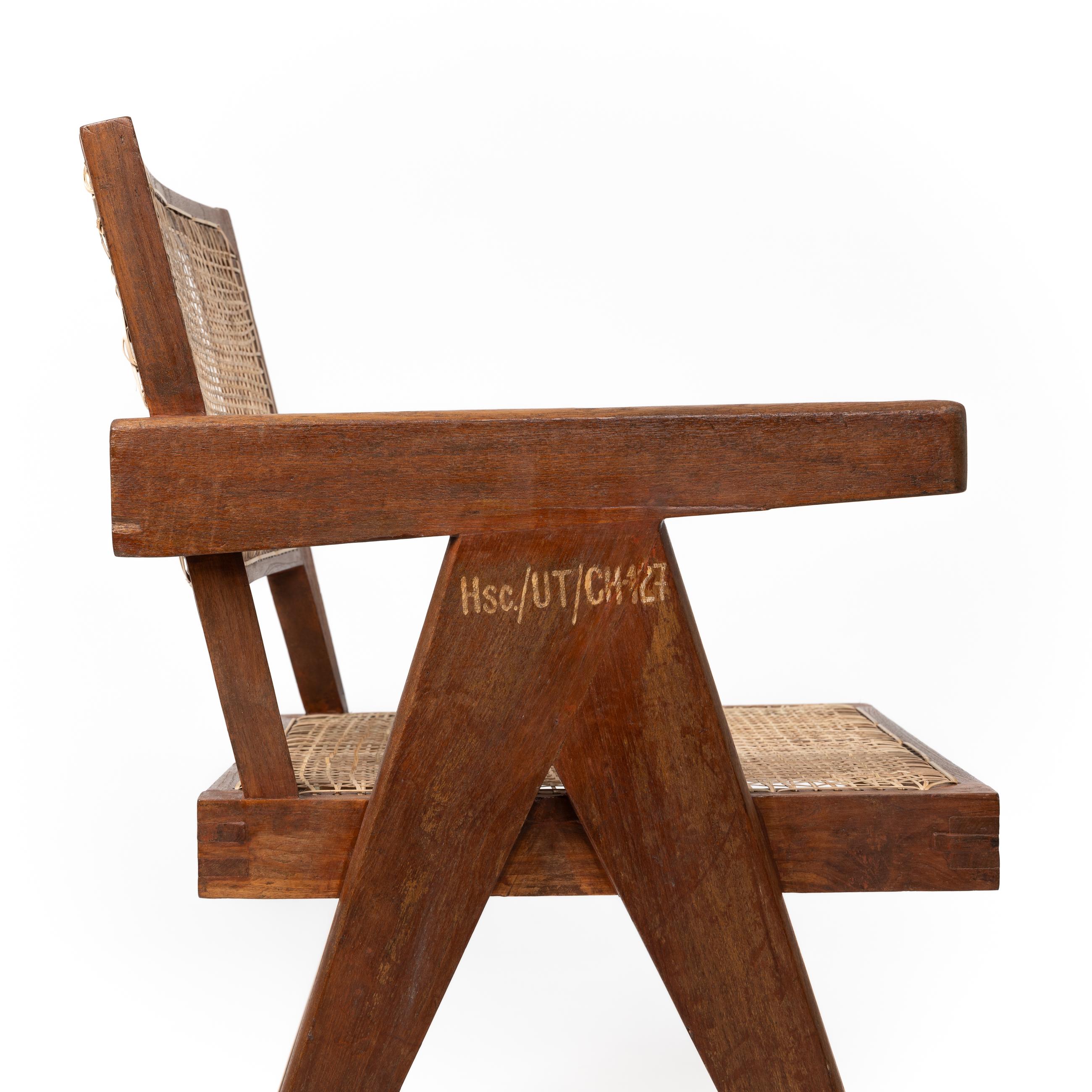 Chaise de bureau authentique Pierre Jeanneret, mi-siècle moderne PJ-SI ...