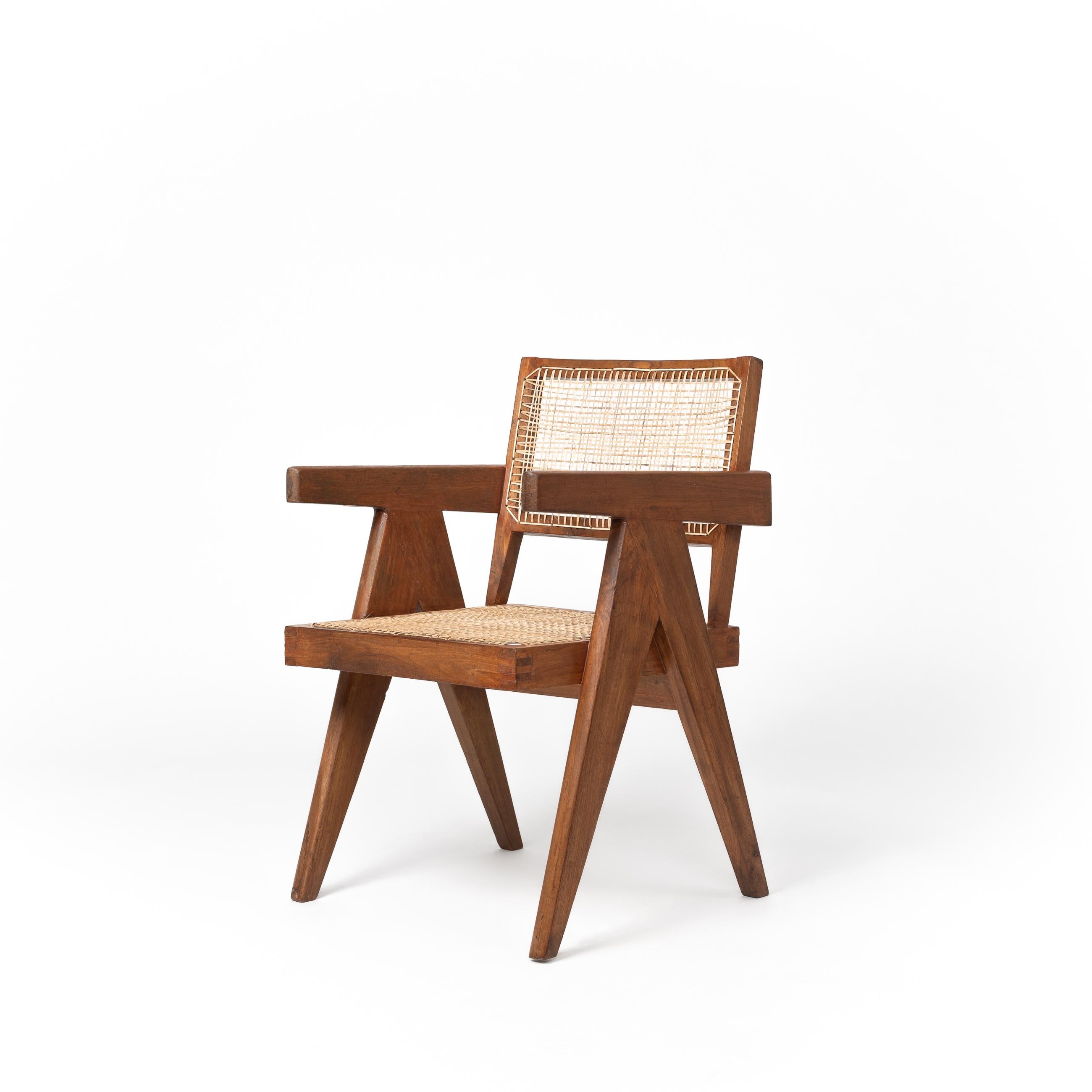 Chaise de bureau authentique Pierre Jeanneret, mi-siècle moderne PJ-SI ...