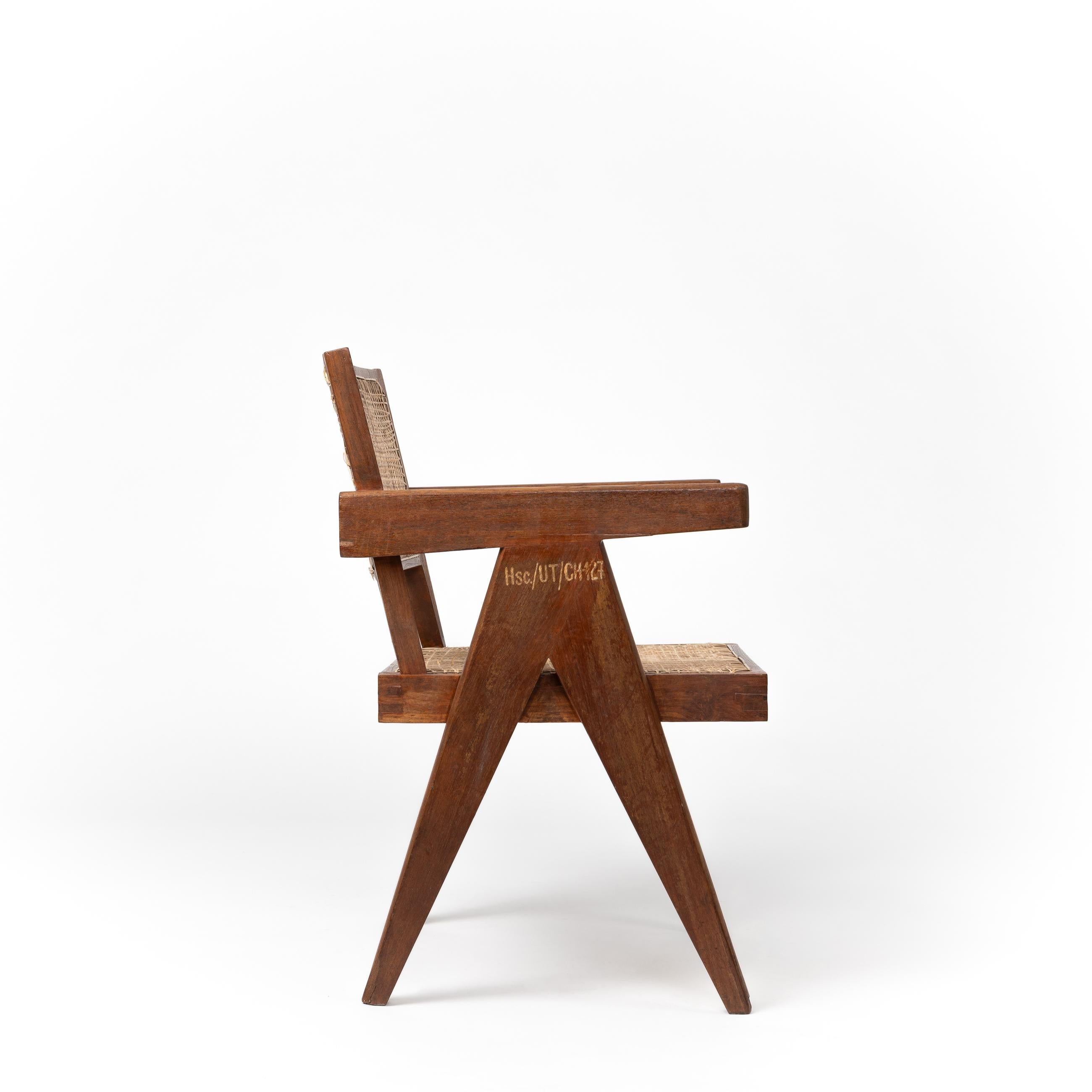 Chaise de bureau authentique Pierre Jeanneret, mi-siècle moderne PJ-SI ...