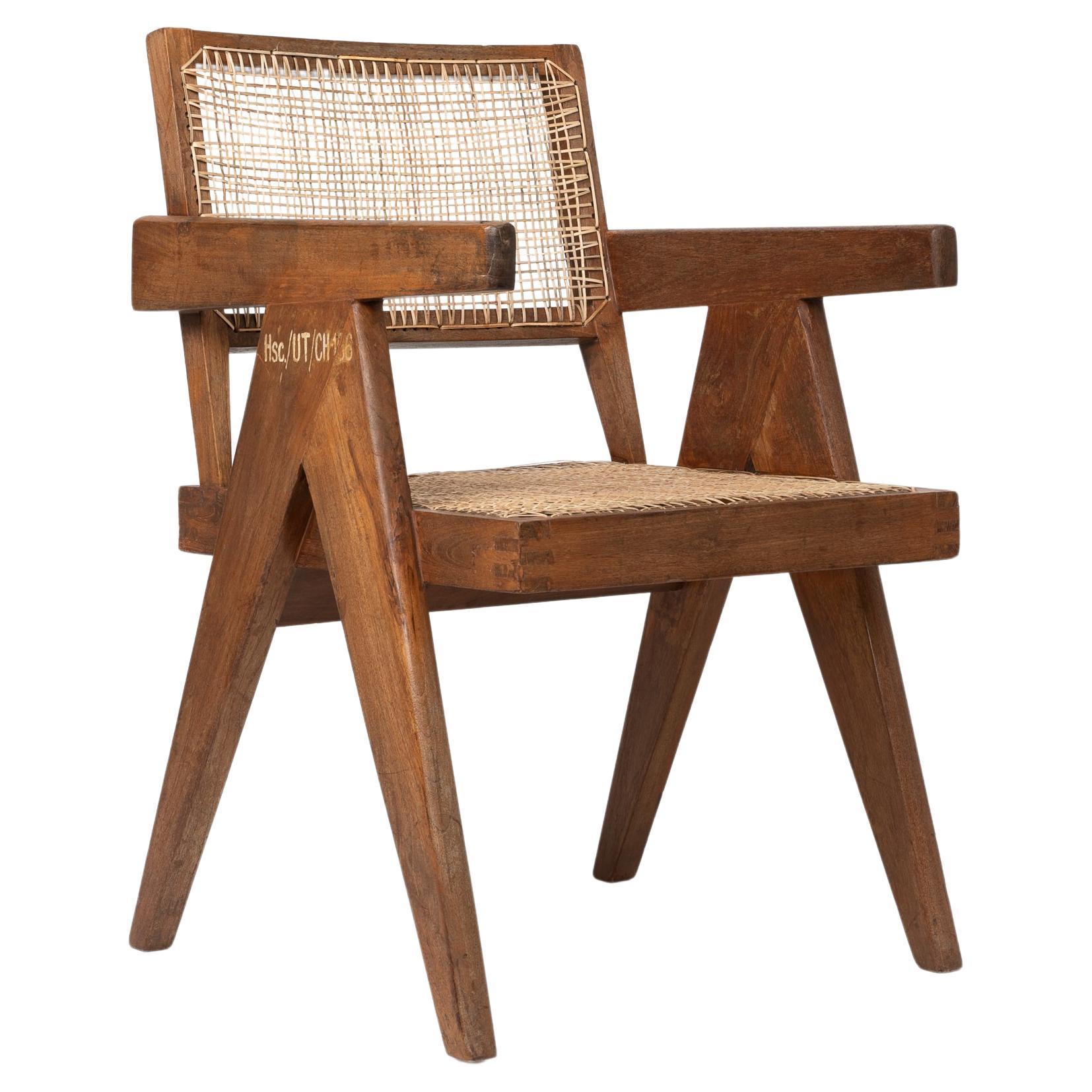 Chaise de bureau authentique Pierre Jeanneret, mi-siècle moderne PJ-SI ...