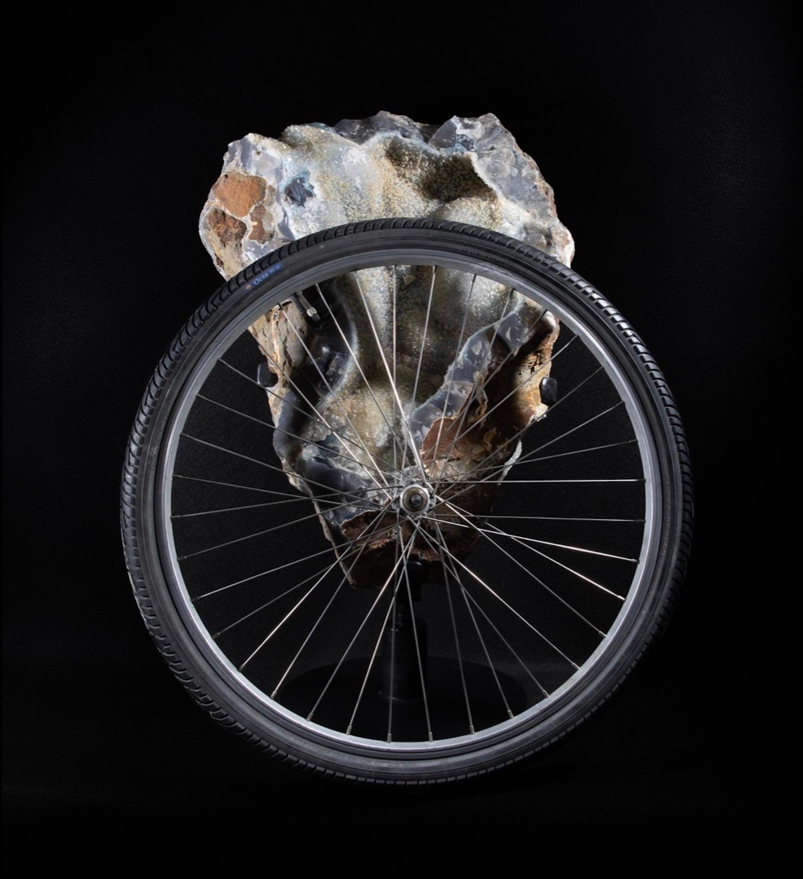 Chalcdeony all natural on rotating metal base For Sale at 1stDibs