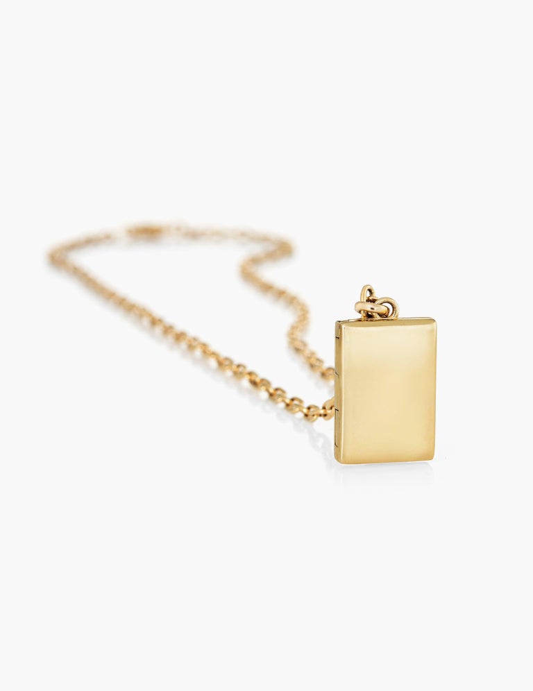 Chalcedony and Lapis 14k Gold Stone Locket For Sale at 1stDibs