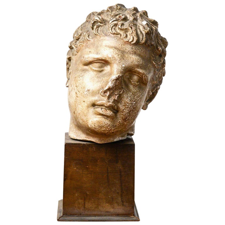 Chalk Classical Head on Stand, 20th Century For Sale at 1stDibs