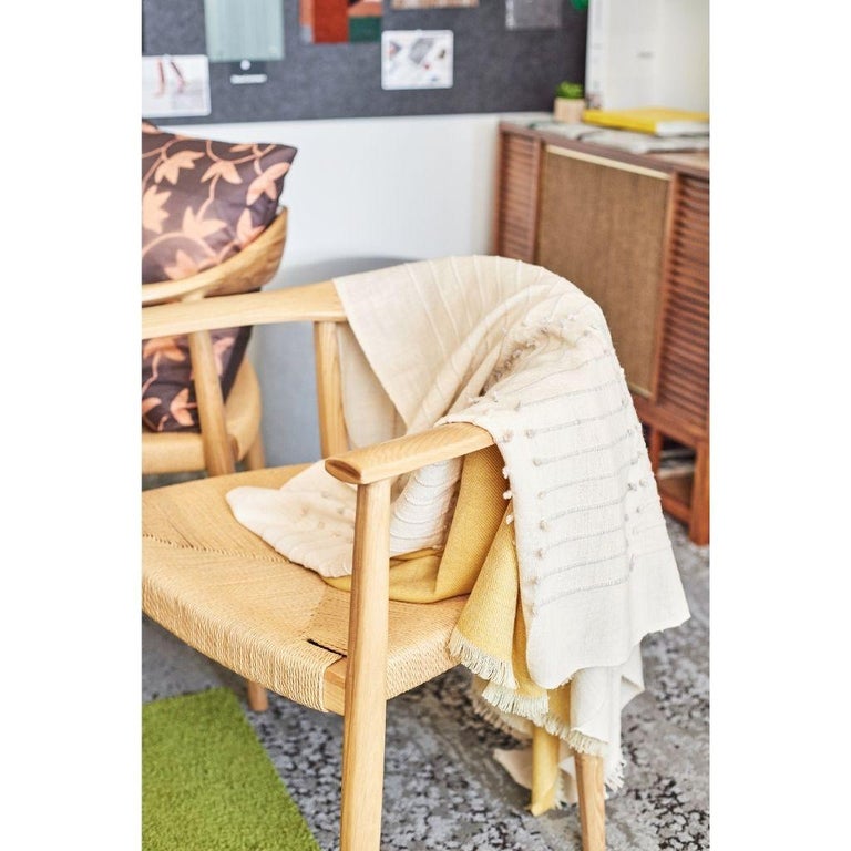 Chalk Handloom White Merino Organic Cotton Throw in Hand Knotted ...