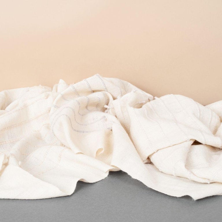 Chalk Handloom White Merino Organic Cotton Throw in Hand Knotted ...