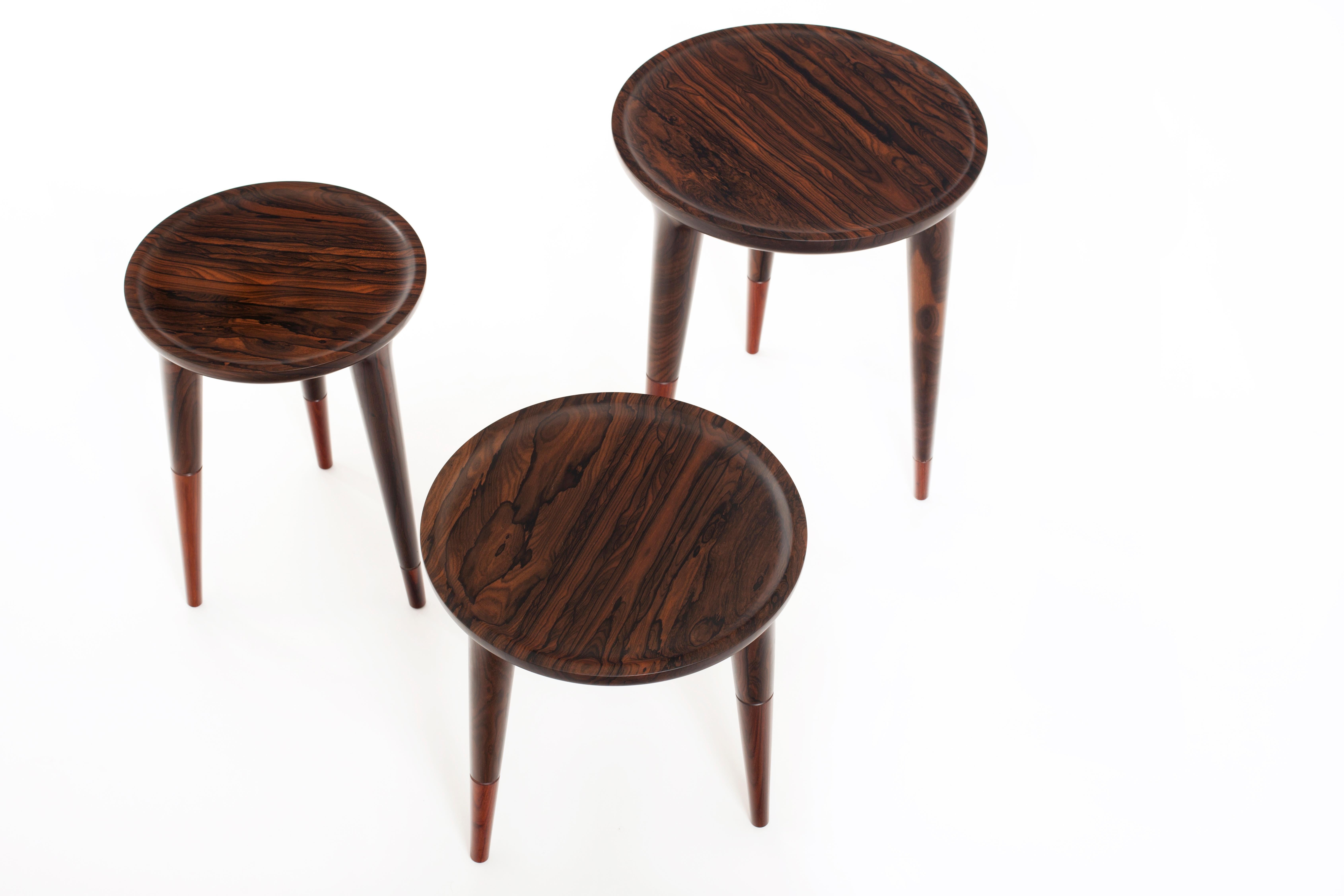 Minimalist Modern Side Tables Set in Tropical Hardwood For Sale at ...