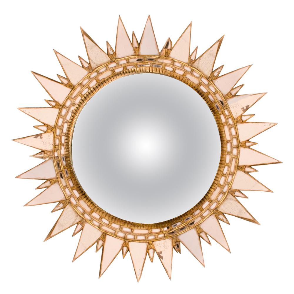 Champagne Colored Starburst Mirror in the Manner of Line Vautrin ...