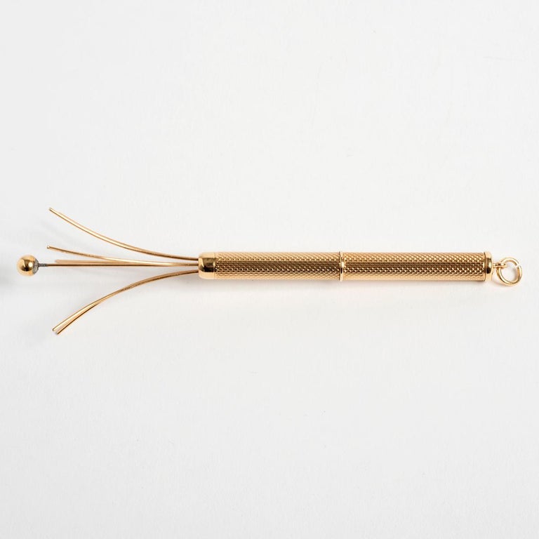 Champagne Swizzle Stick Telescopic 9ct Yellow Gold, Excellent Condition ...