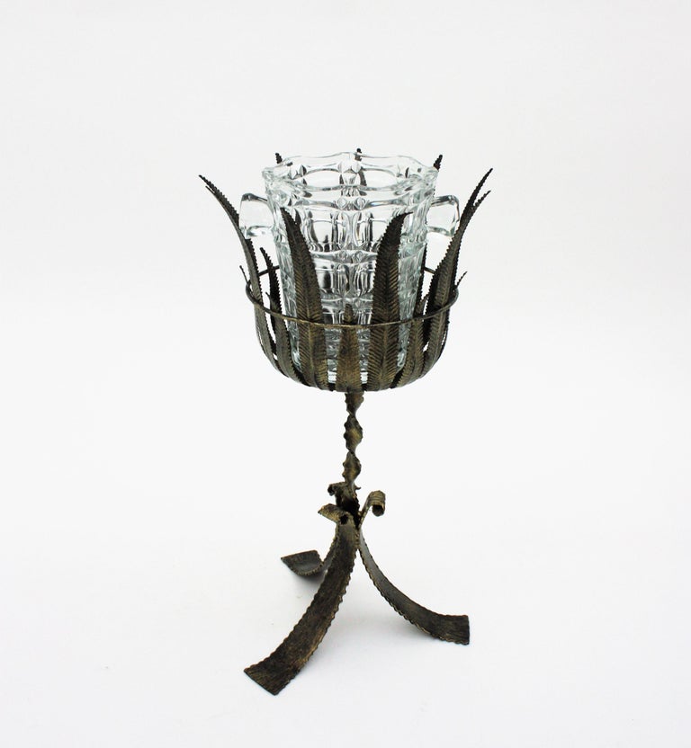 Champagne Wine Cooler Stand Ice Bucket / Drinks Stand, Gilt Silver Iron ...