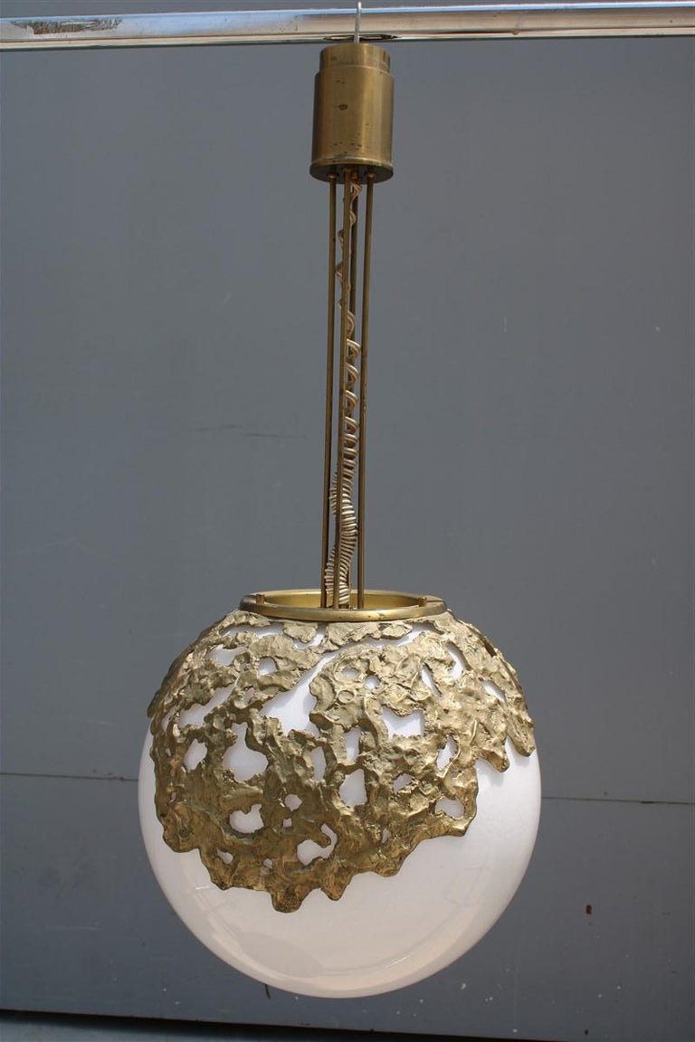 Chandelier Minimalist Brass structure Esperia Angelo Brotto Pulegoso ...