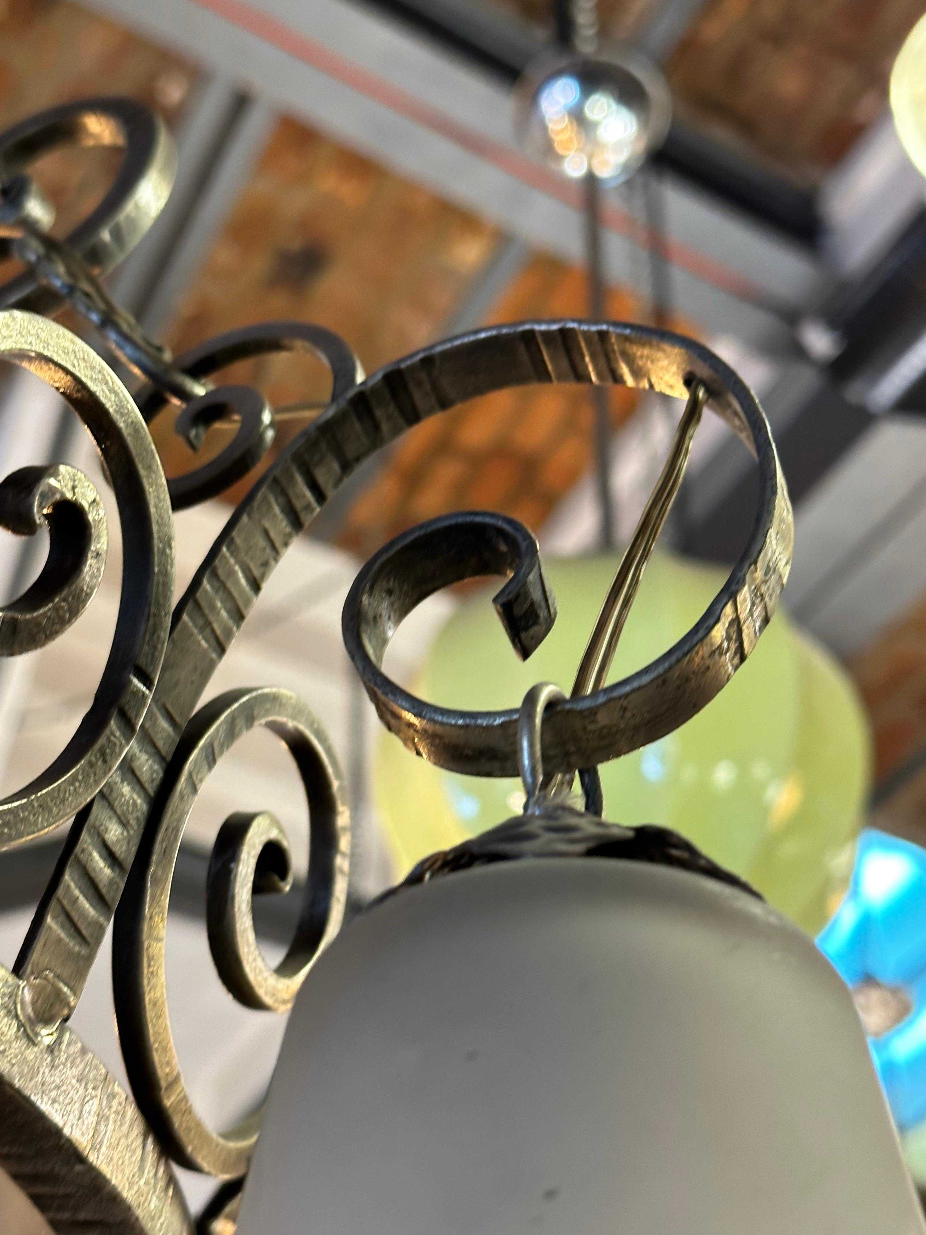 Chandelier , Sign: Muller Frés Luneville, Style:Jugendstil, Art Nouveau ...