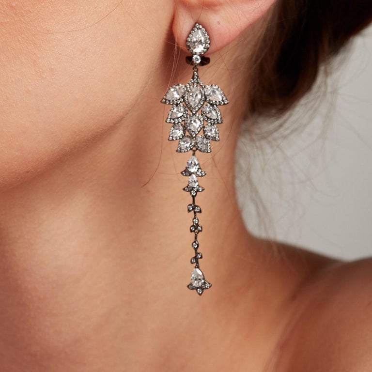 Ammanii Chandelier Statement Earrings Rose Gold-Plated Sterling Silver at 1stDibs | rose gold ...