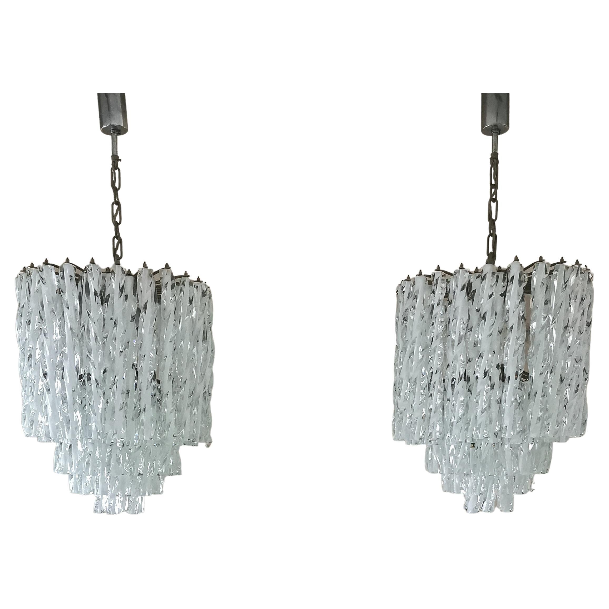 Venini Mid-Century Modern Murano Glass Italian Chandelier, 1960s at 1stDibs