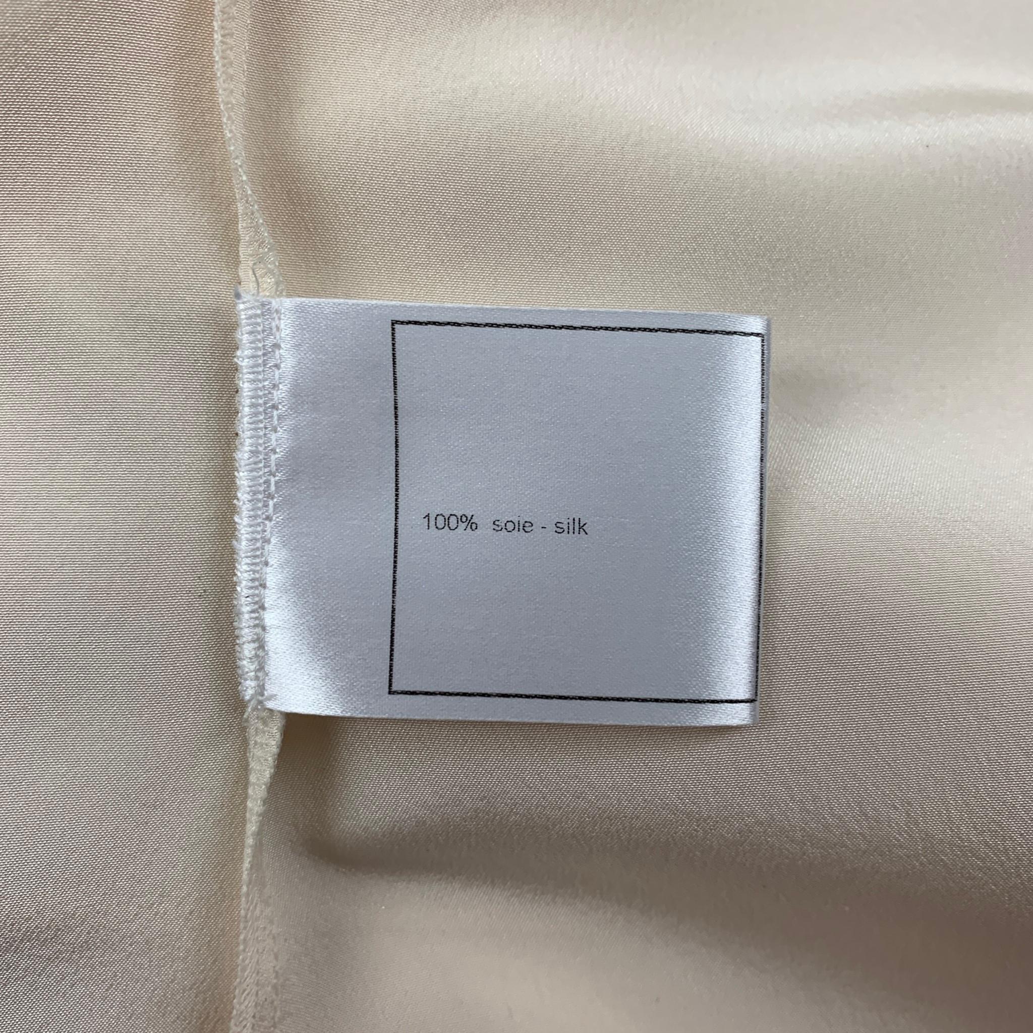 CHANEL 00100 05P Size 4 Beige Silk Sleeveless Dress Top at 1stDibs