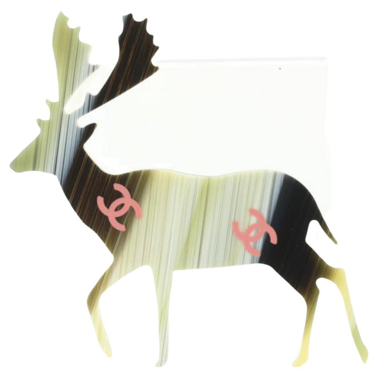Chanel 01A Reindeer CC Brooch Deer Motif 20ck76s For Sale at 1stDibs