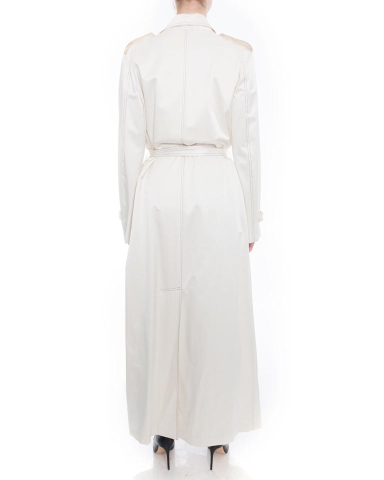 Chanel 01P Ivory Opera Length Day / Night Trench Coat - 40 at 1stDibs