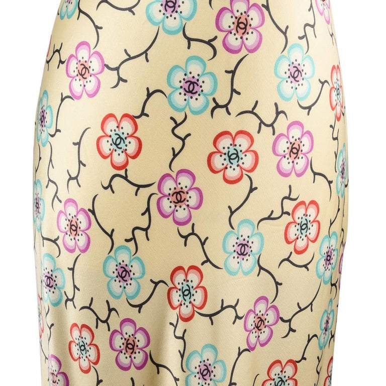 Chanel 01S Dress Large CC Abstract Camellia Lace Insets 38 at 1stDibs