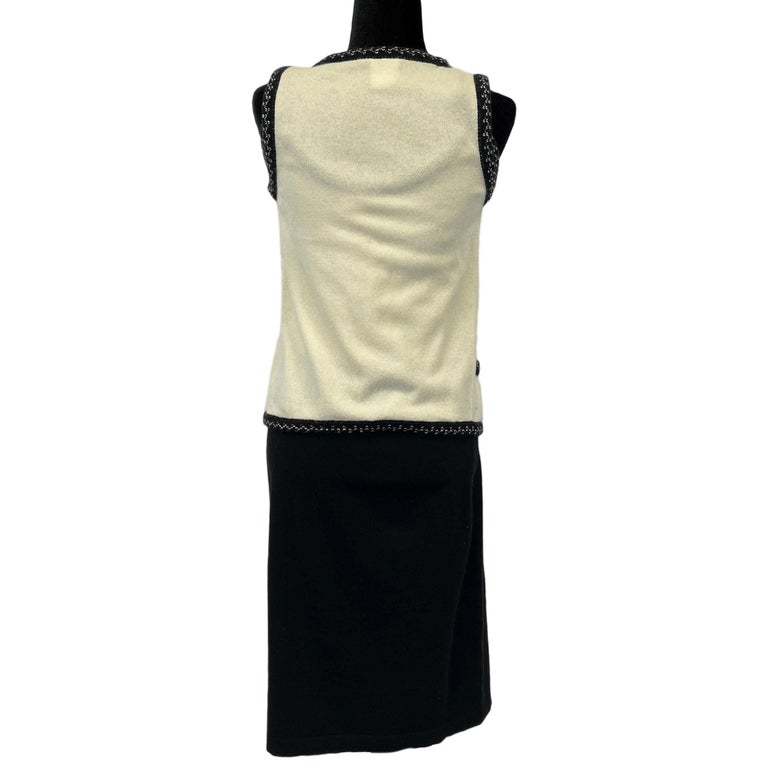 CHANEL -03C Cruise Resort 2003 Cashmere 2 Piece Knit Dress and Vest US ...