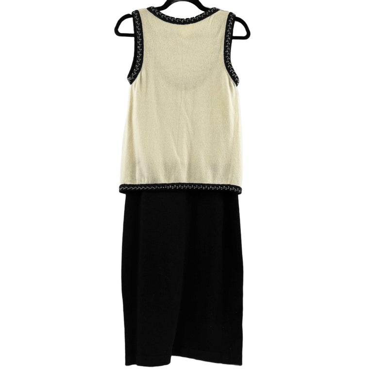 CHANEL -03C Cruise Resort 2003 Cashmere 2 Piece Knit Dress and Vest US ...